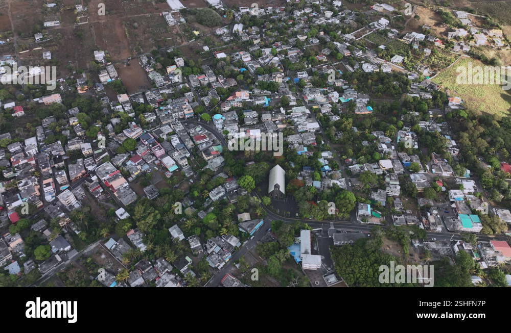 Trou D'eau Douce Village Top View Stock Video Footage - Alamy