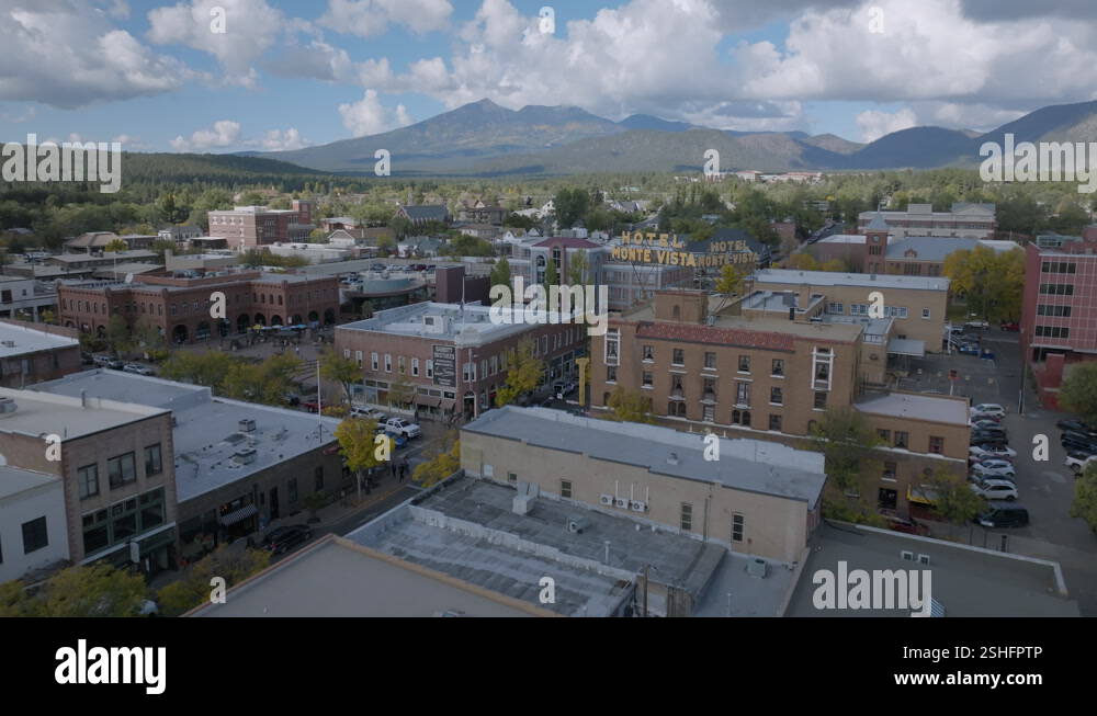 Flagstaff in Fall - Aerial footage Stock Video Footage - Alamy