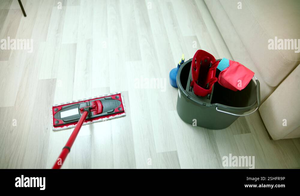 Cleaning Room Wiping Dust Mop. Housekeeping Care Clean Disinfecting ...