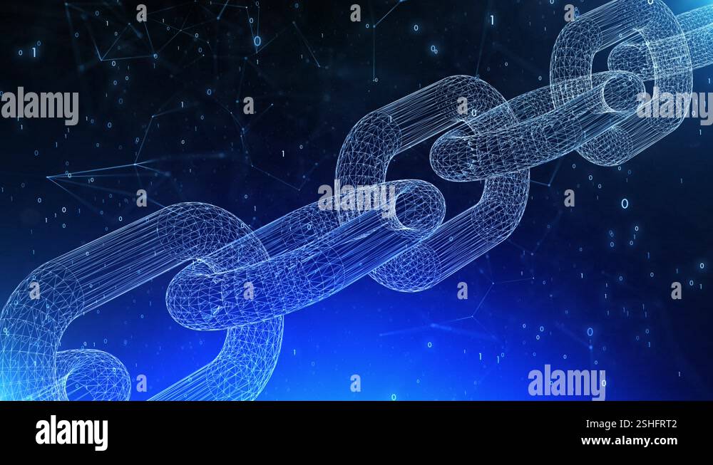 3d chain object on computer cyberspace background Stock Video Footage ...