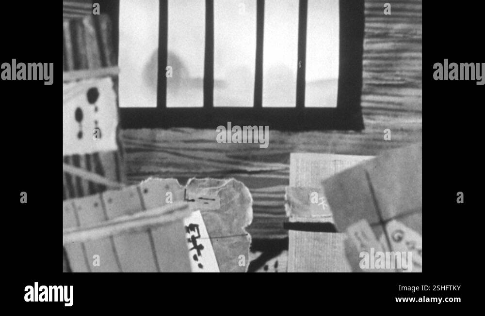 1960s: Animation. Mouse jumps into train. Mouse sits on box. Train goes ...