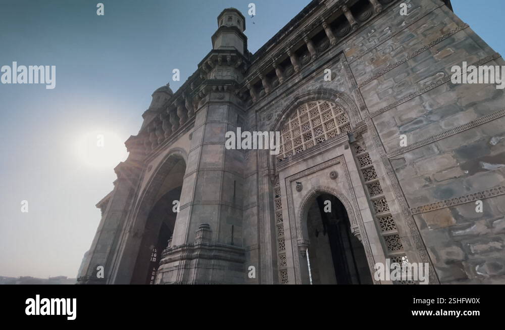 Exterior view of famous Gateway of India, Mumbai, India Stock Video ...