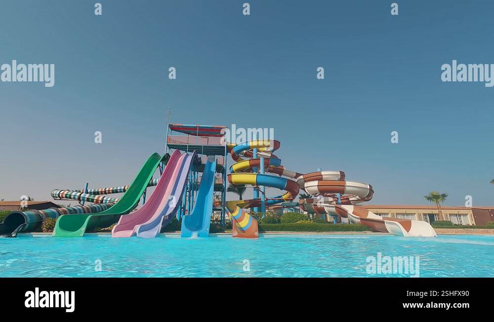Panorama of the Aquapark Sliders, Aqua Park, Water Park Aquapark ...
