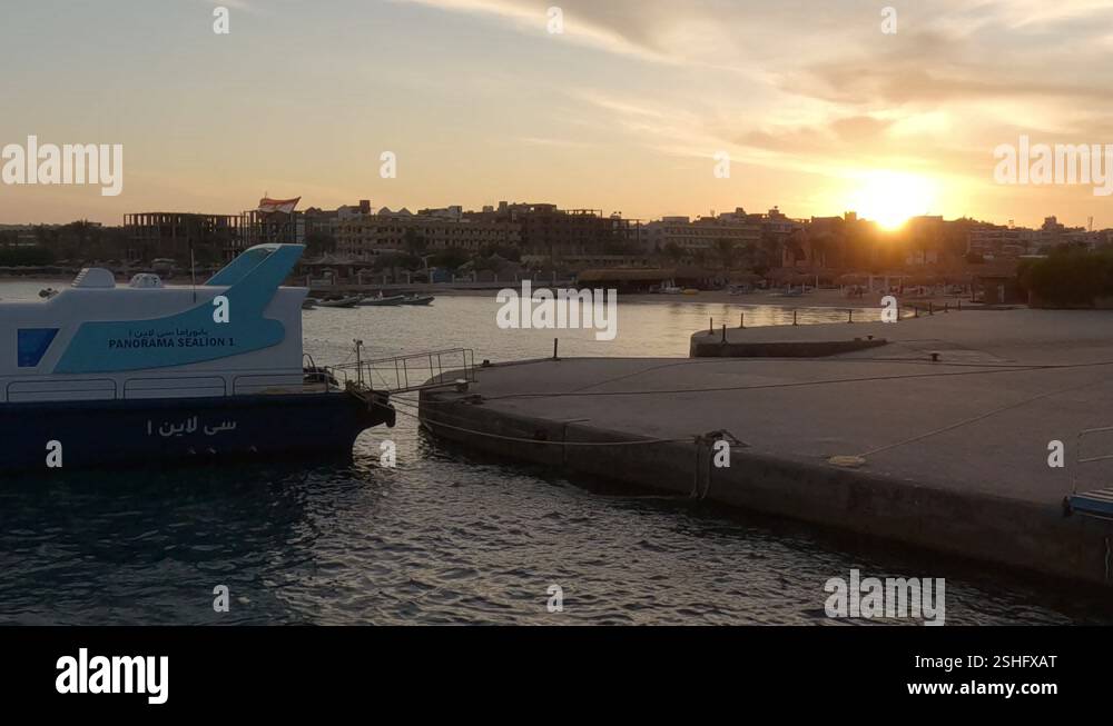 Hurgada Marina Bay, Egypt at Sunset. Hurghada is Popular Summer ...