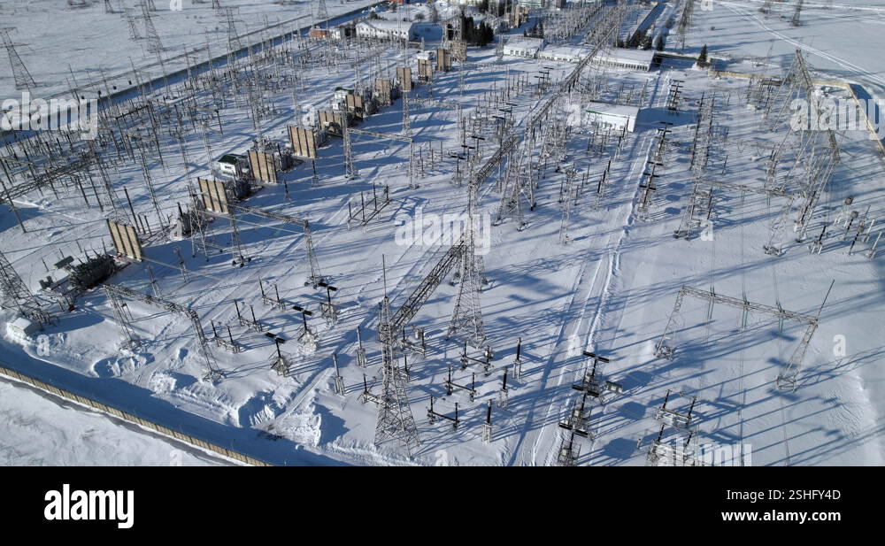 Transformer substation top view Stock Video Footage - Alamy