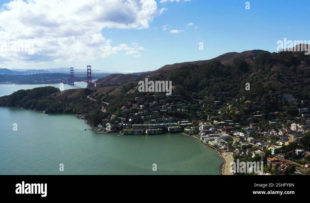 Sausalito City in Marin County near San Francisco Bay Area, California ...