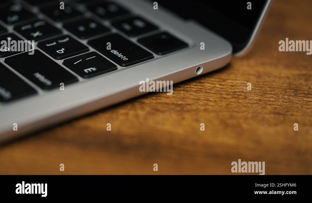 Slide shot part of macbook air m2 laptop keyboard. Laptop keyboard ...