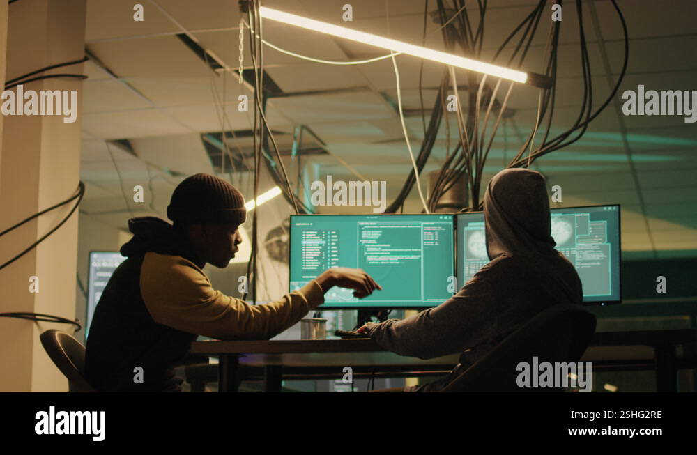 Diverse people using trojan virus to exploit server vulnerability Stock ...