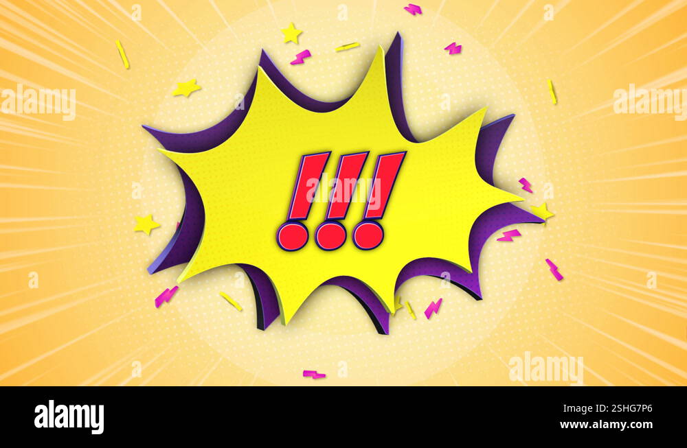 Exclamation Symbols Comic Text Animation, with Alpha Matte, Loop Stock ...