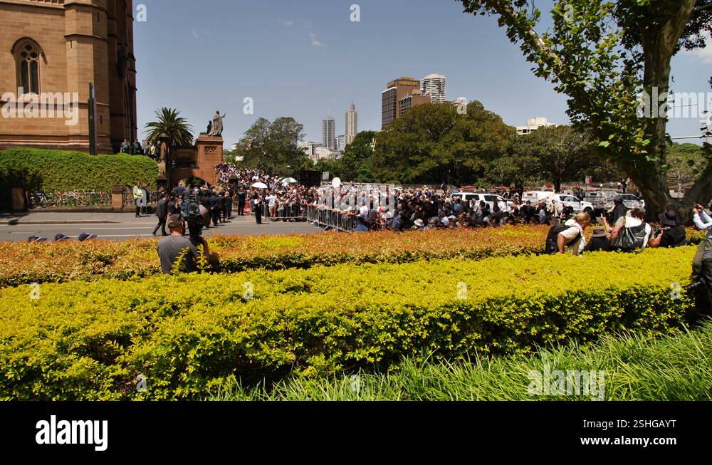 Procession to the Crypt for Cardinal Pell after his funeral at St Mary ...