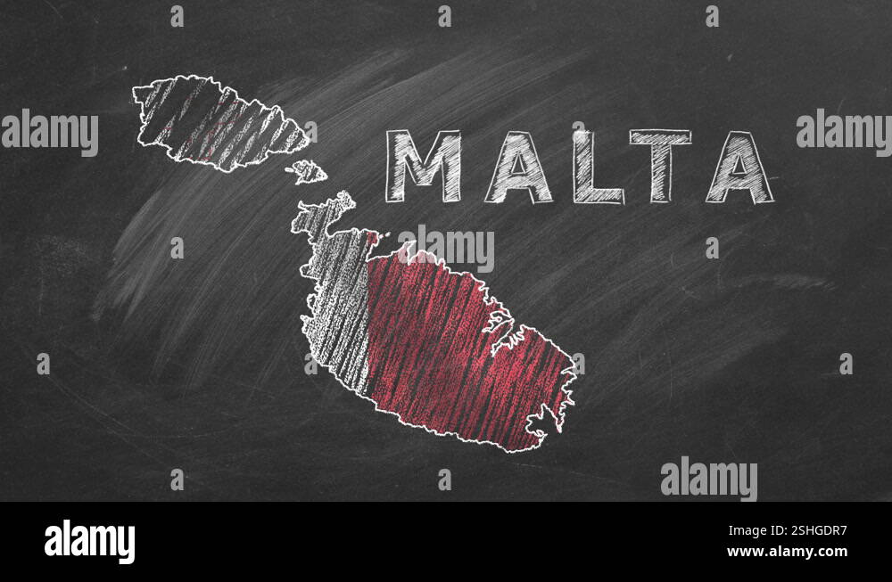 Malta. Chalk drawn and animated illustration Stock Video Footage - Alamy