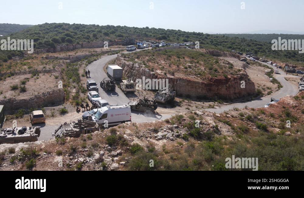 Israel Army squad soldiers on Humvee vehicles driving through training ...