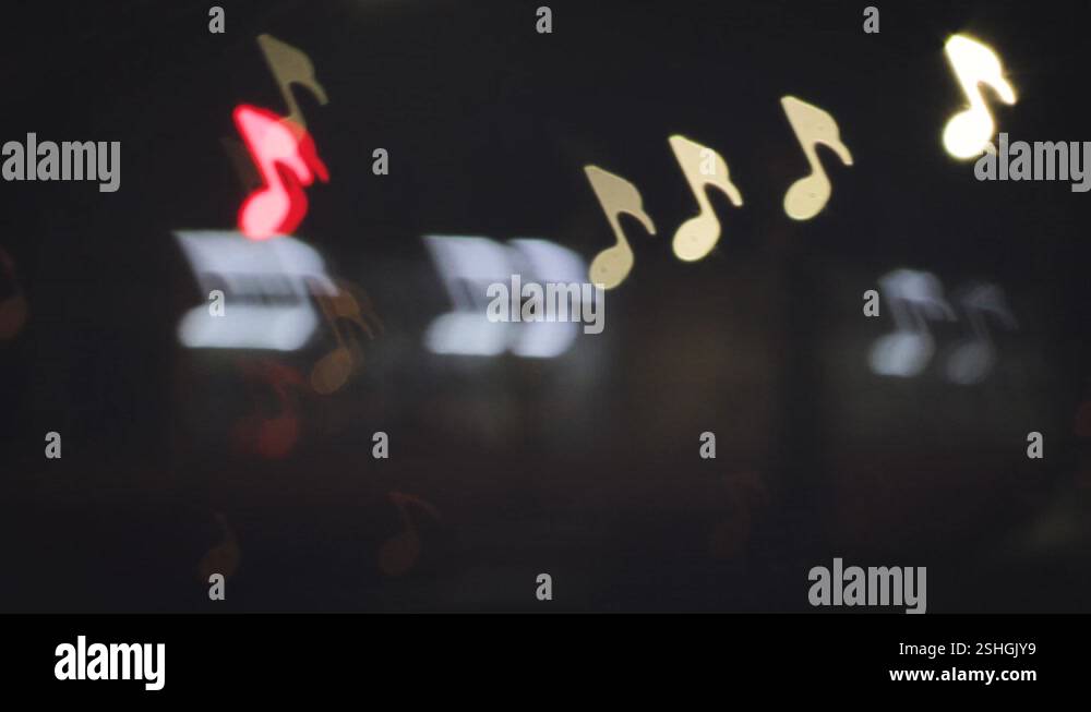 music note shape background bokeh blurred Stock Video Footage - Alamy