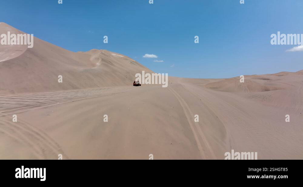 Dune buggies in Huacachina, Peru desert. Fast sand buggy driving on the ...