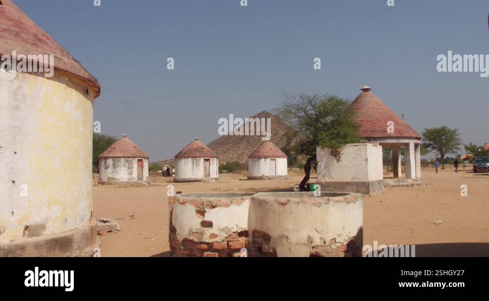 Circular houses for the local people built by portuguese, Caraculo ...
