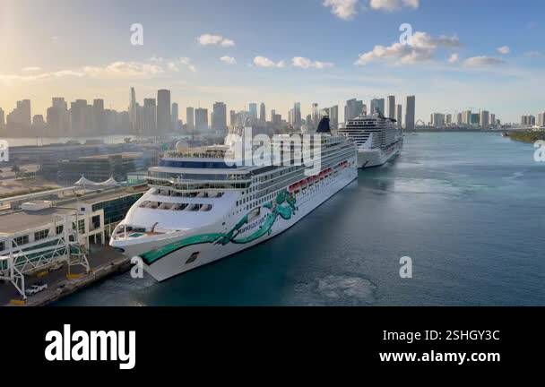 Miami, Florida, USA - 4 January 2025: Cruise ship Norwegian Jade seen ...