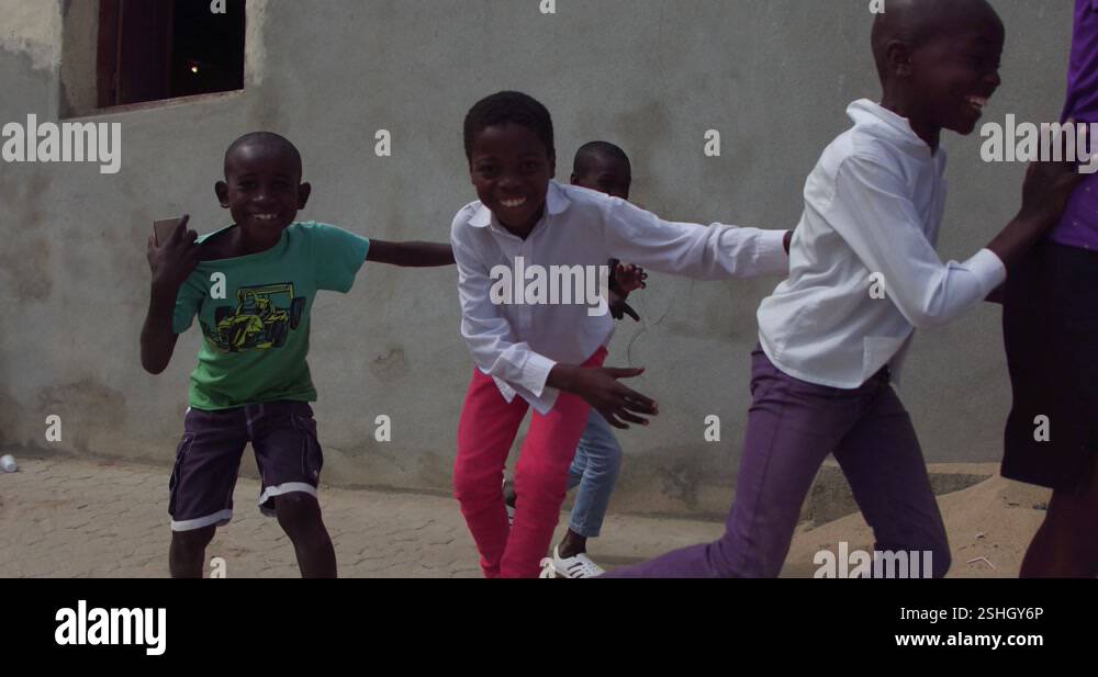 Angolan children in the street, Benguela Province, Catumbela, Angola ...