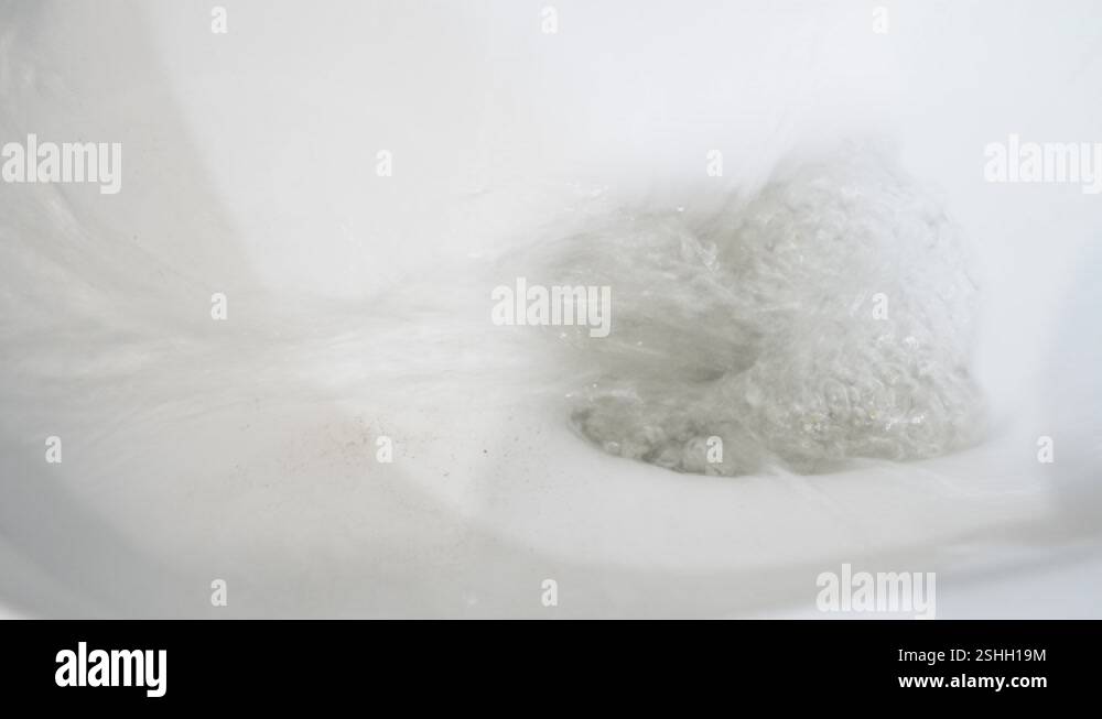 flushing debris and dust from the vacuum cleaner with water into the ...