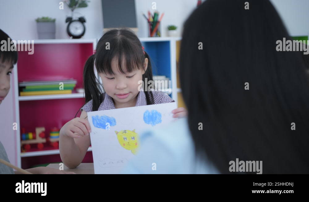 Educational concept of 4k Resolution. Kindergarten children are ...