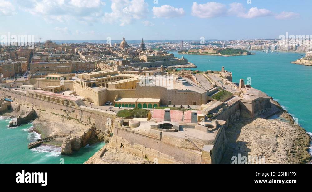 Famous Fort St. Elmo in Valletta city, Malta island Stock Video Footage ...