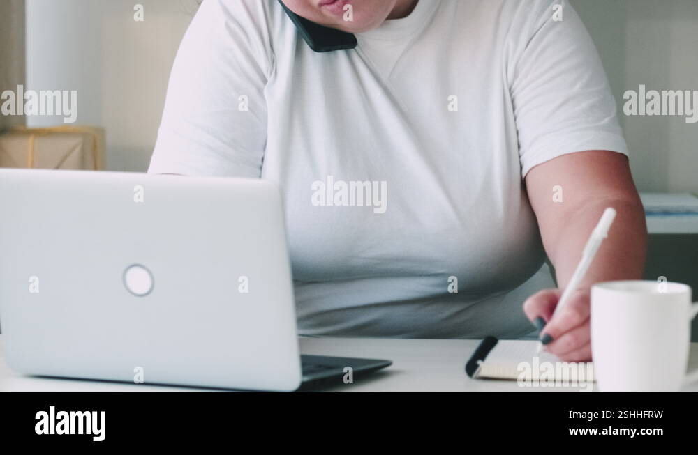 Executive work remote consulting woman home office Stock Video Footage ...