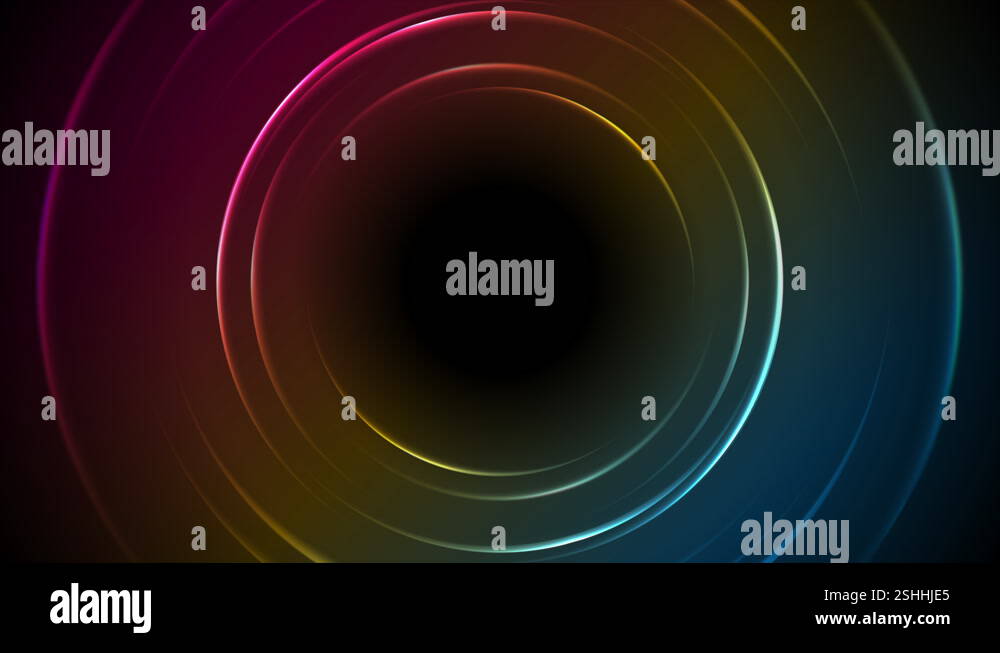 Colorful neon laser rings abstract motion background Stock Video Footage - Alamy