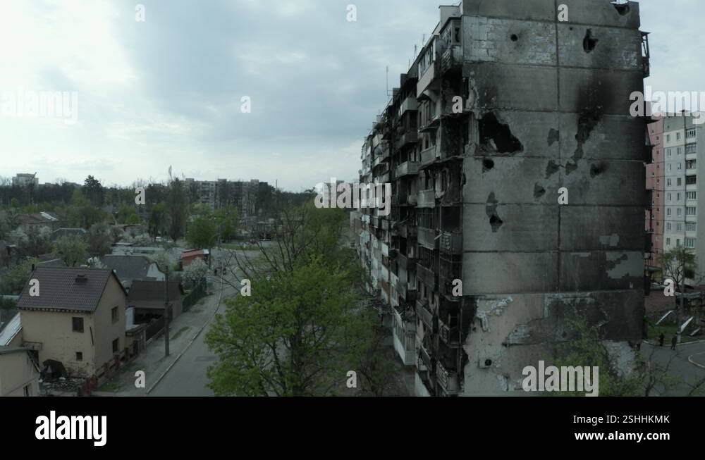 Destroyed high-rise buildings. War in Ukraine. Russia is a country of ...