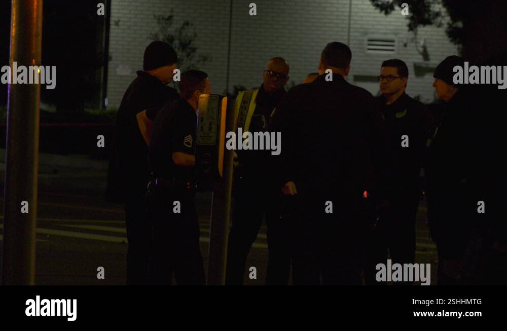 Police investigate a crime scene Stock Video Footage - Alamy