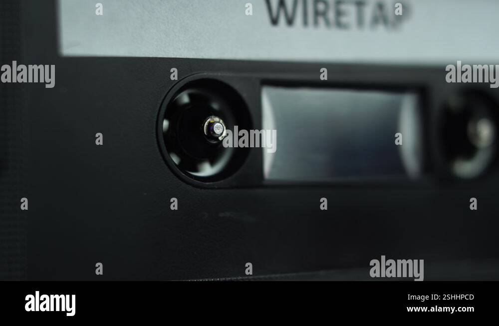 Audio Cassette Tape With Wiretap Recording Running in Player, Macro ...