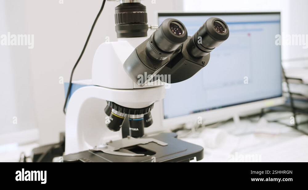 High-tech microscope equipment. Medical device Stock Video Footage - Alamy