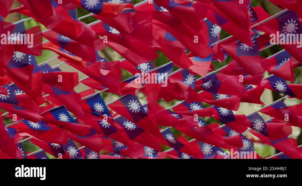 National Flag of Taiwan hanging at outdoor Stock Video Footage - Alamy