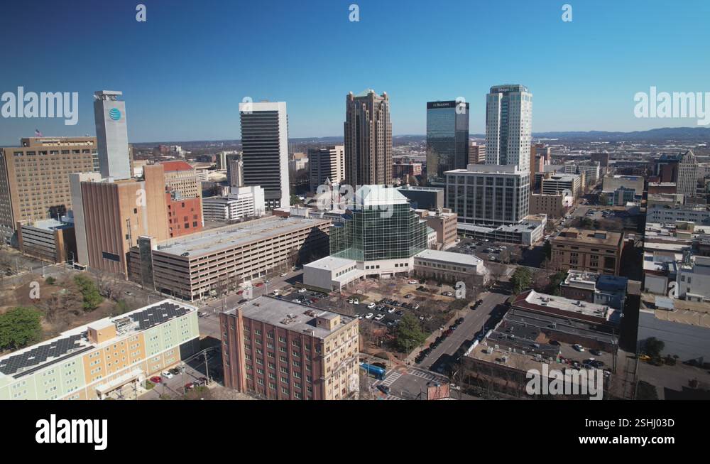 Beautiful aerial view of downtown cityscape of Birmingham, Alabama ...