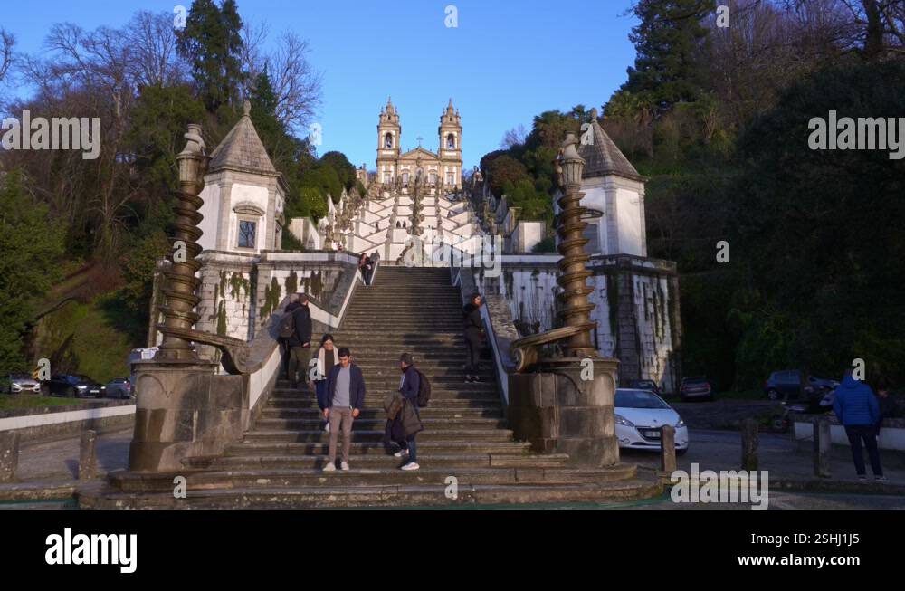 Static plan of the imposing staircase of Bom Jesus of Braga, Portugal ...