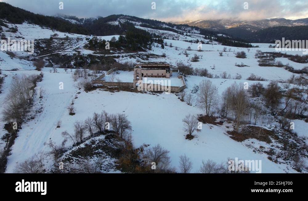 Beautiful medieval church of Saint Ilia near Voskopoja village in ...