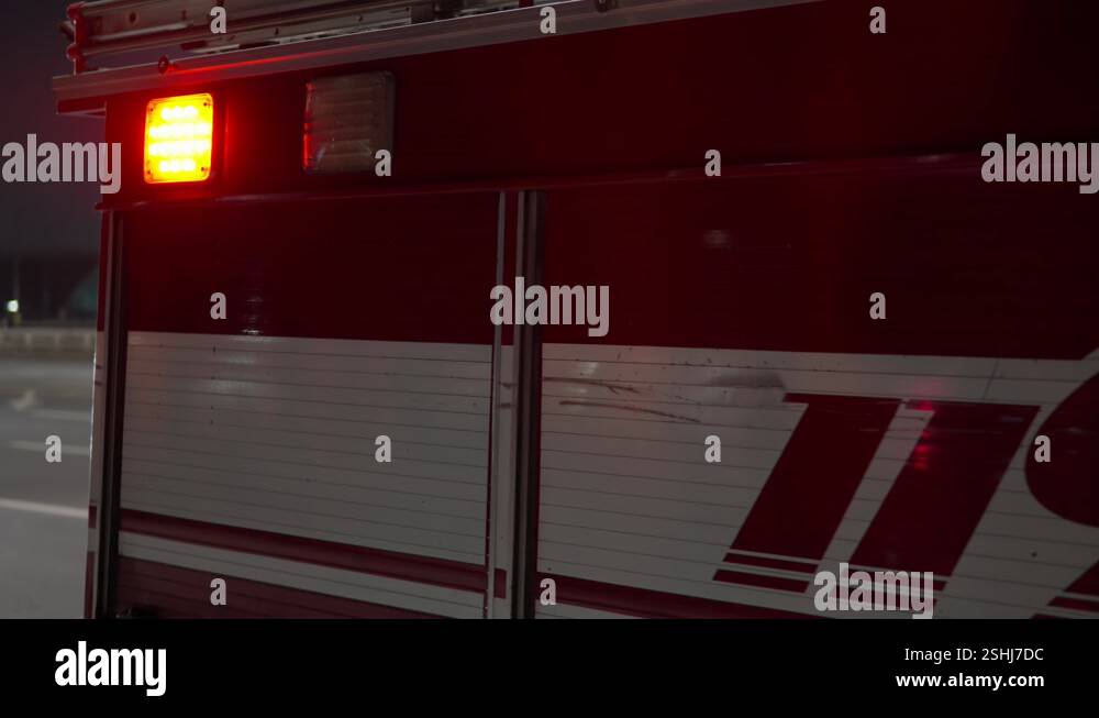 Close up of Red Emergency Flash Lights on 119 Seoul Fire Service ...