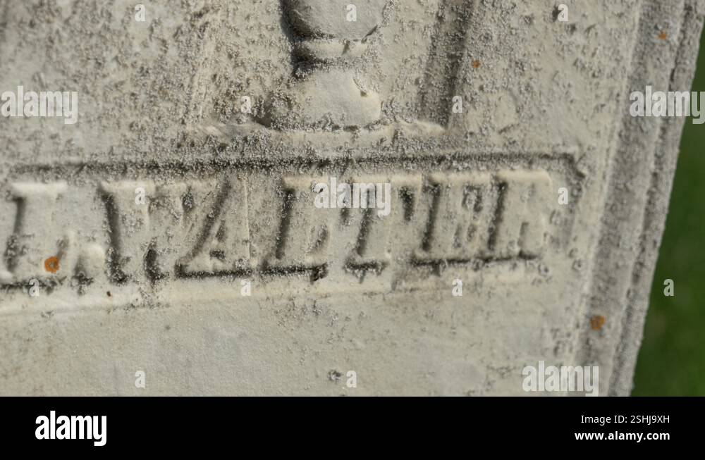 Close up of the Name on the Grave of the Money digger from the 1800s ...
