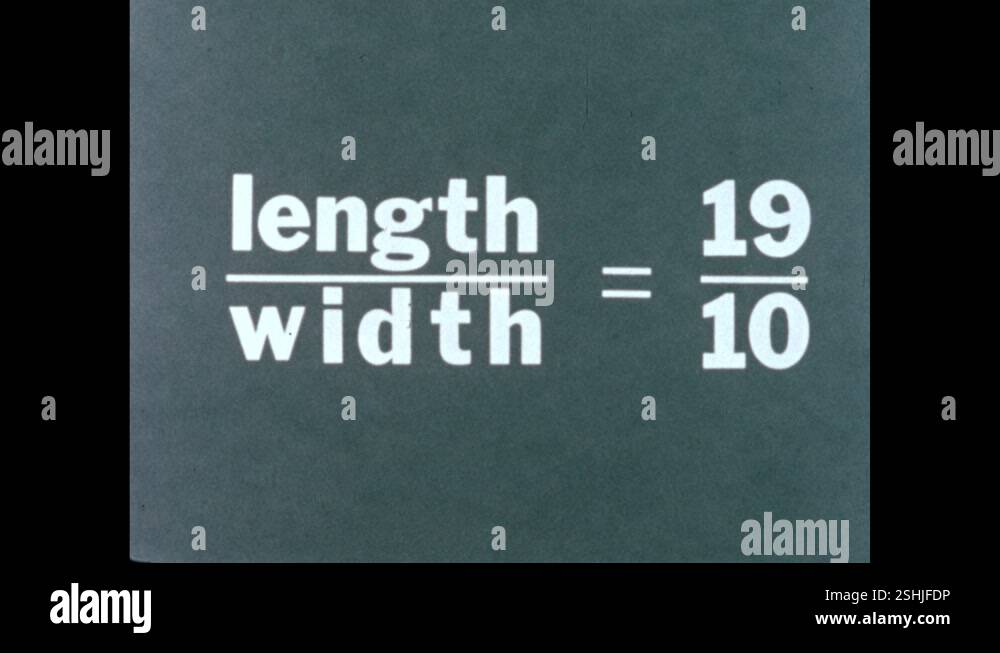 1960s: Length and width shown equal to a ratio. Paper with length know ...