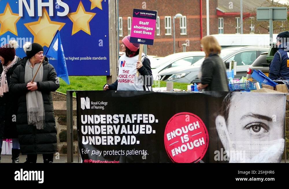 Overworked NHS workers at Whiston hospital in St Helens, Merseyside ...