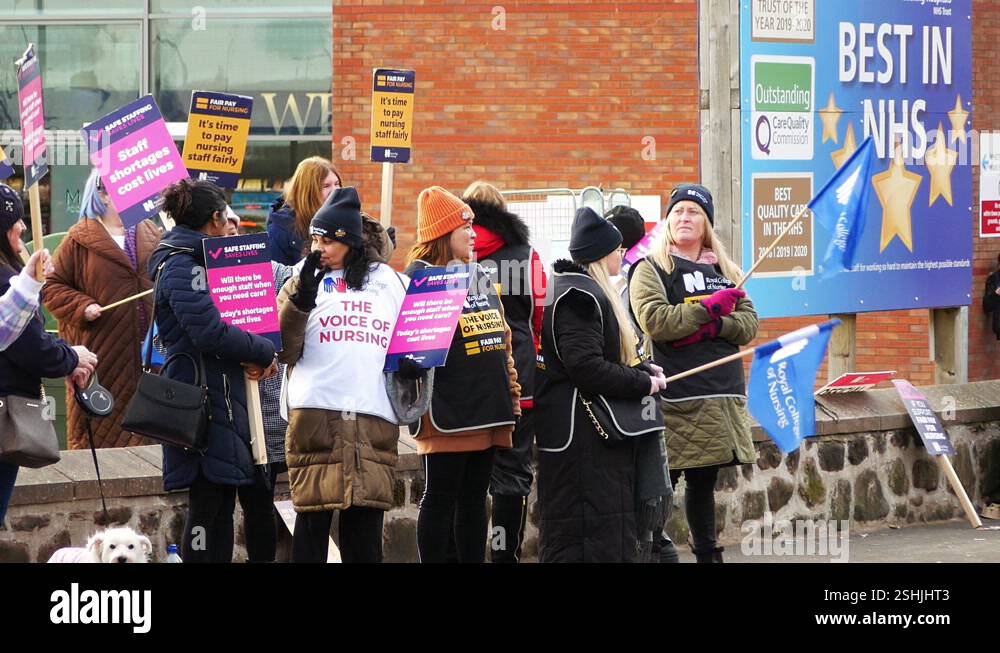 Overworked NHS staff at Whiston hospital in St Helens, protest on the ...