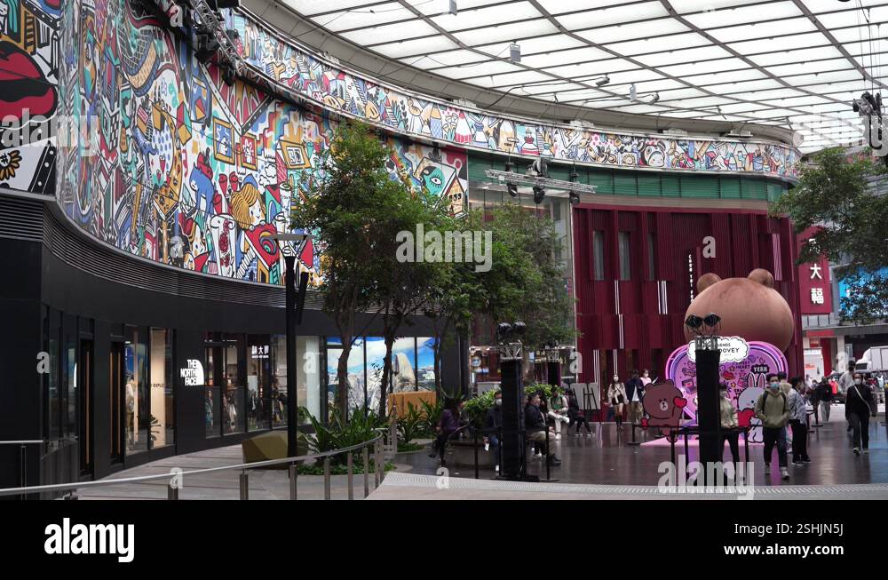 Graffiti tiled wall mural in Tsim Sha Tsui shopping mall, Hong Kong ...