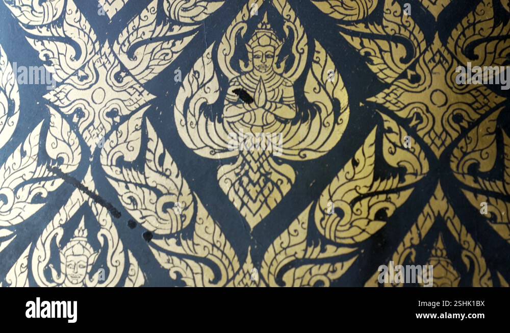 Buddhist golden texture in Wat Suwan Dararam Ratchaworawihan Thailand ...