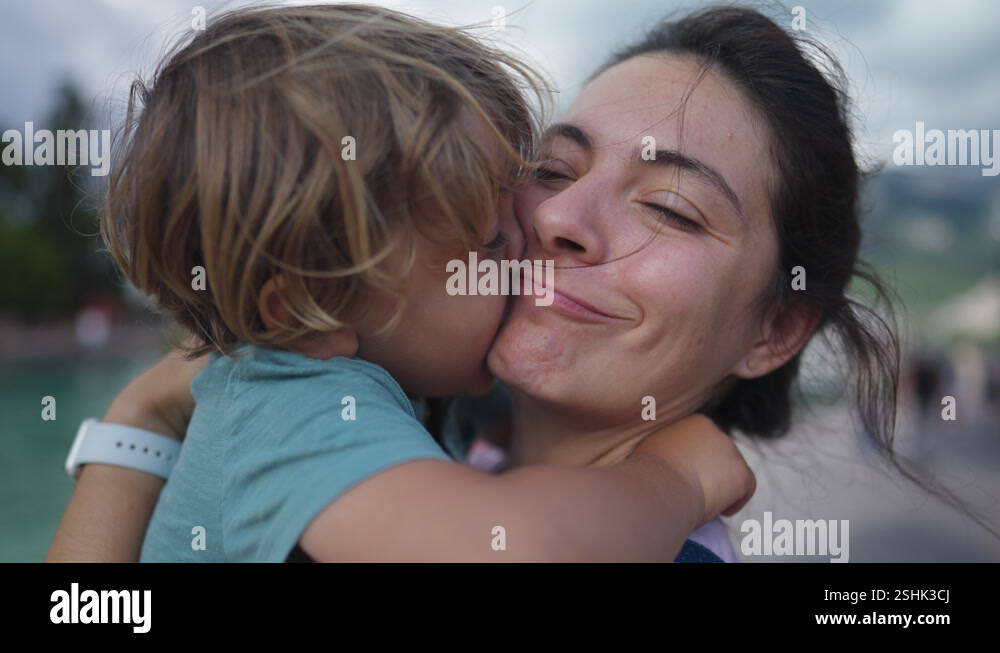 Cute mother and child bonding moment. Loving caring parent and child ...