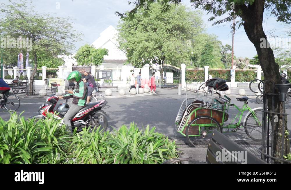 Motorcycle taxi and traditional pedicab in Indonesia Stock Video ...