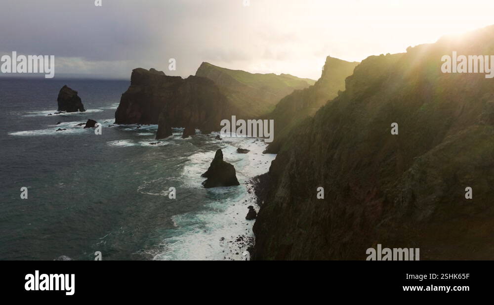 Sunshine Over Rocky Headland Of Ponta de Sao Lourenco In Madeira Island ...