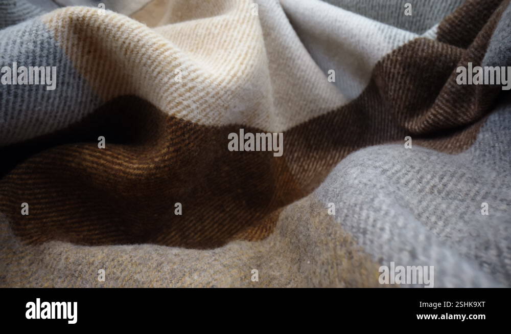 Macro pattern wool fabric. Slider clothing or plaid material grey beige ...