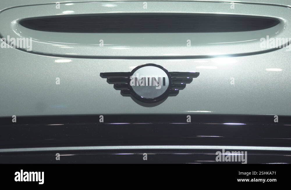 MINI motor logo on display at Motor Expo 2022 Stock Video Footage - Alamy