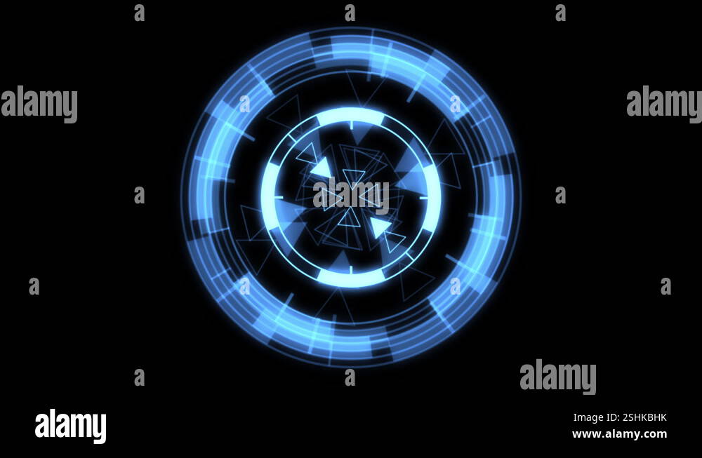 Circle Triangle VJ Loop Blue Blinking M Animation Background Stock ...
