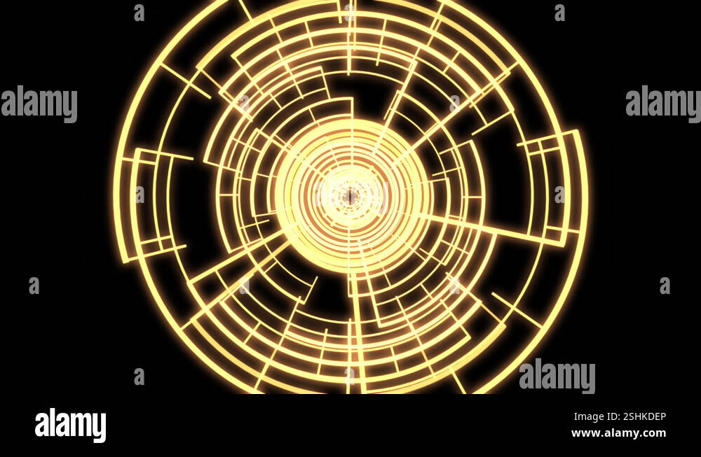 HUD Arc Audio Equalizer A Yellow Large VJ Loop Animation 03 Stock Video ...