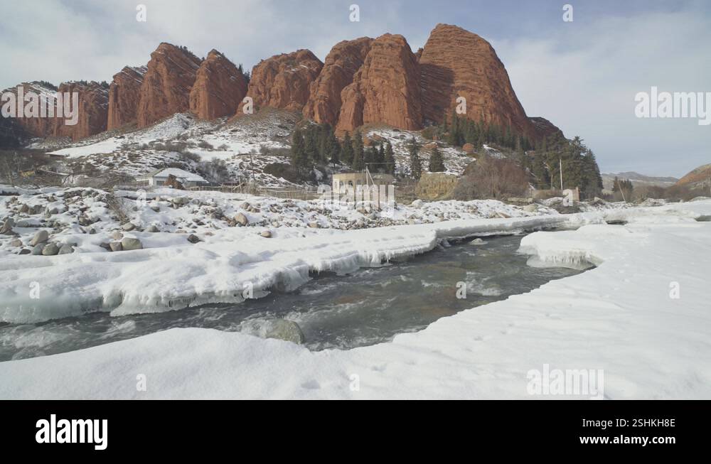 Jeti Oguz gorge. Red rock formations. Terskey Ala-Too Mountains ...