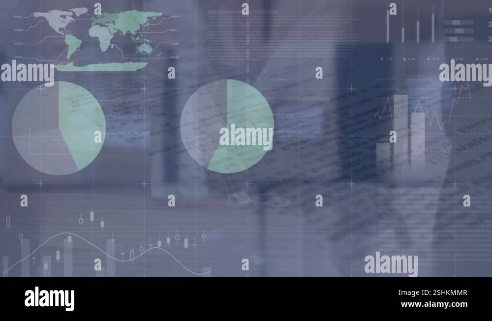 Animation of statistical data processing over time-lapse of mid section ...